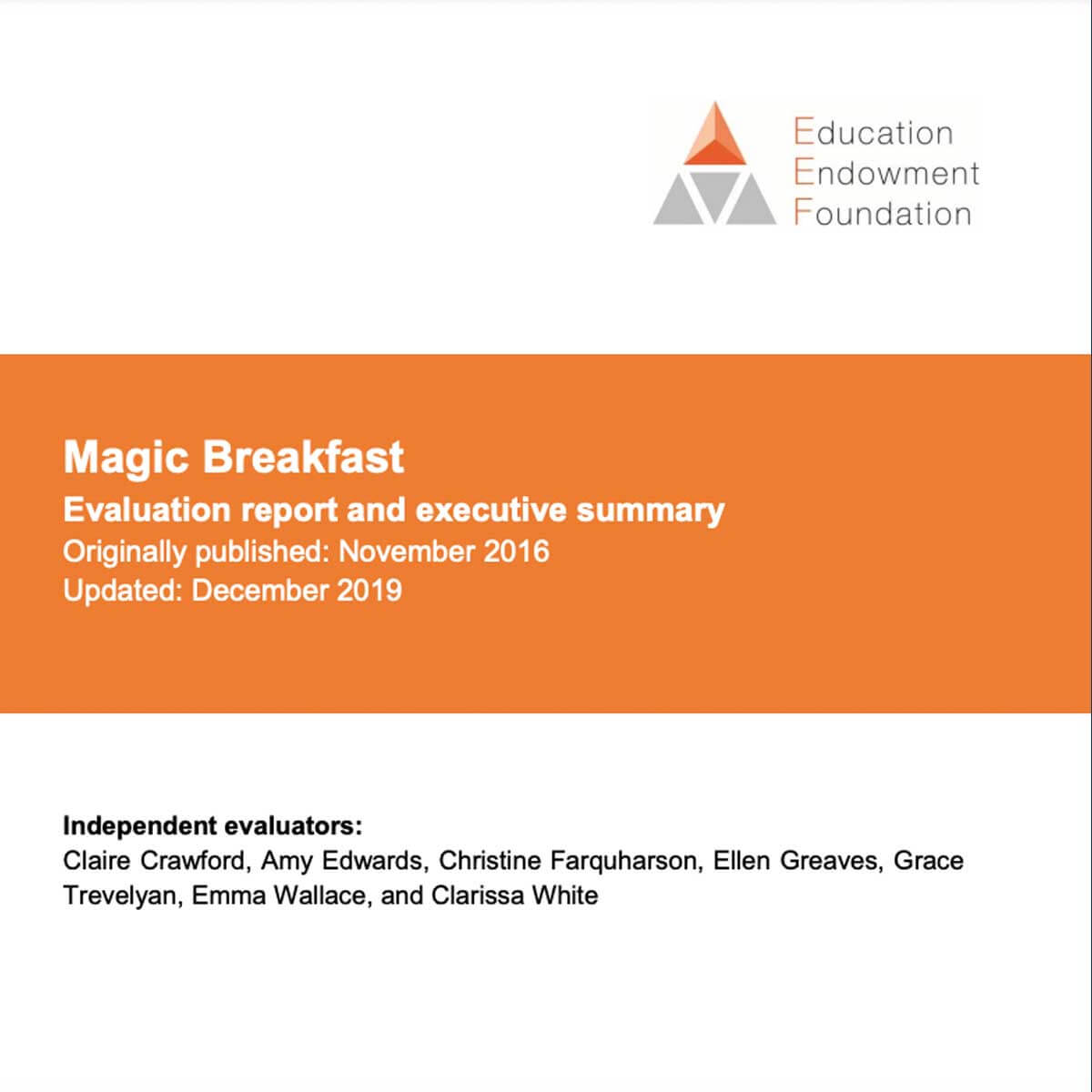 Education Endowment Foundation and Magic Breakfast - Magic Breakfast